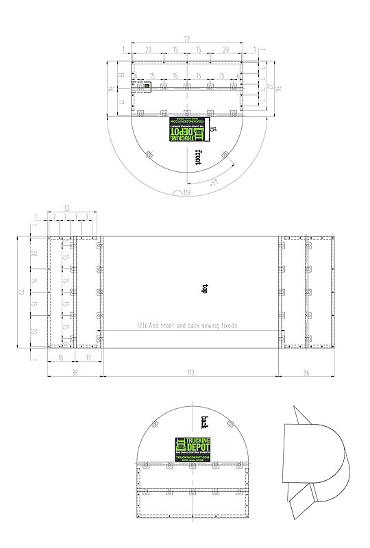 6' x 6' x 6' Heavy Duty Coil Tarp 18oz – RED | Trucking Depot