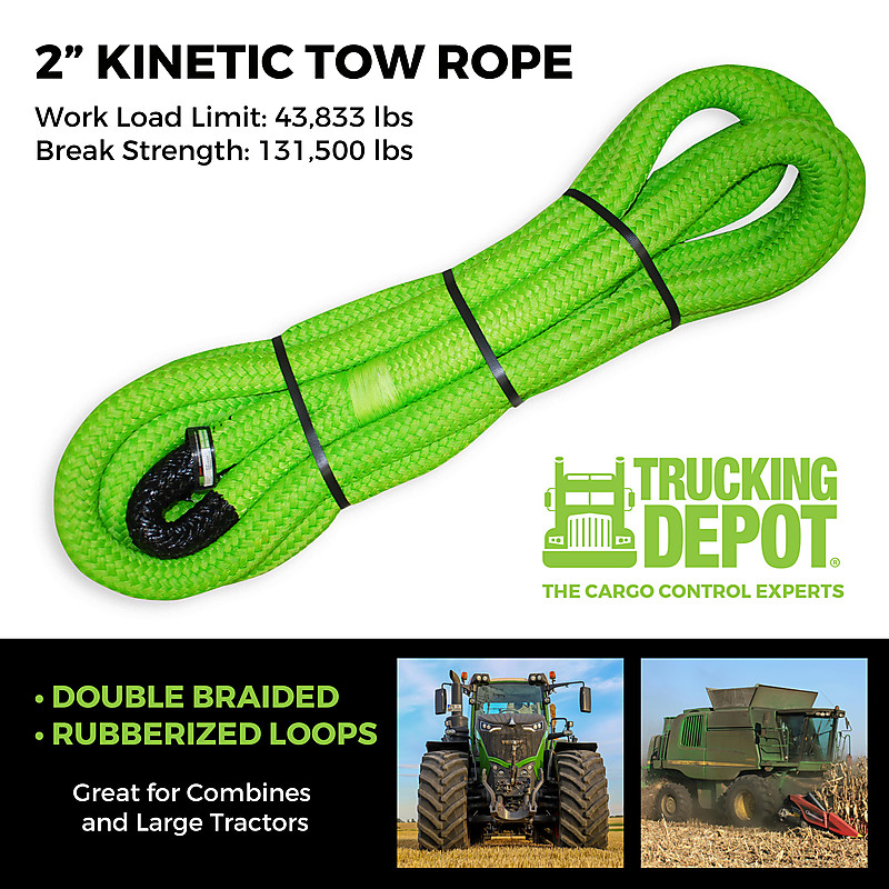 2" x 30' Kinetic Recovery Rope GREEN | Trucking Depot
