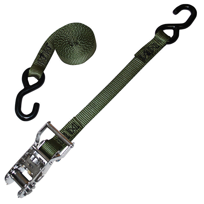 1 inch Heavy Duty Stainless Ratchet Strap with S Hooks | RatchetStrapsUSA